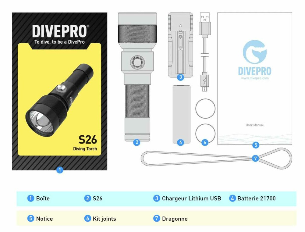 Lampe de plongée DIVEPRO S26 - FADIS DIVING